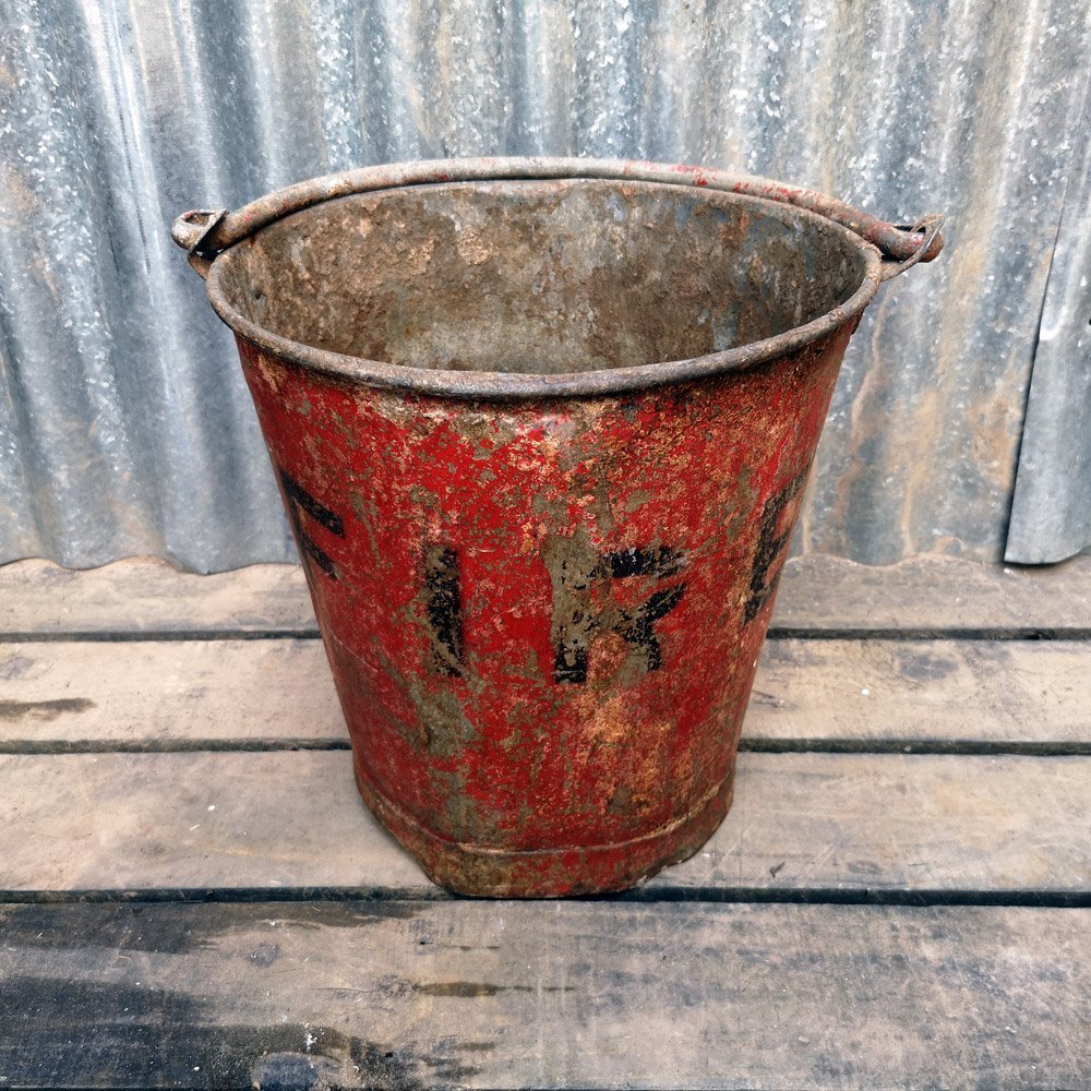 Vintage Red FIRE bucket - BAXTER & CO. home