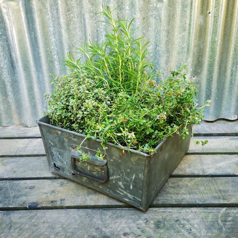 Galvanised Square Industrial Stacking Storage Tray - BAXTER & CO. home