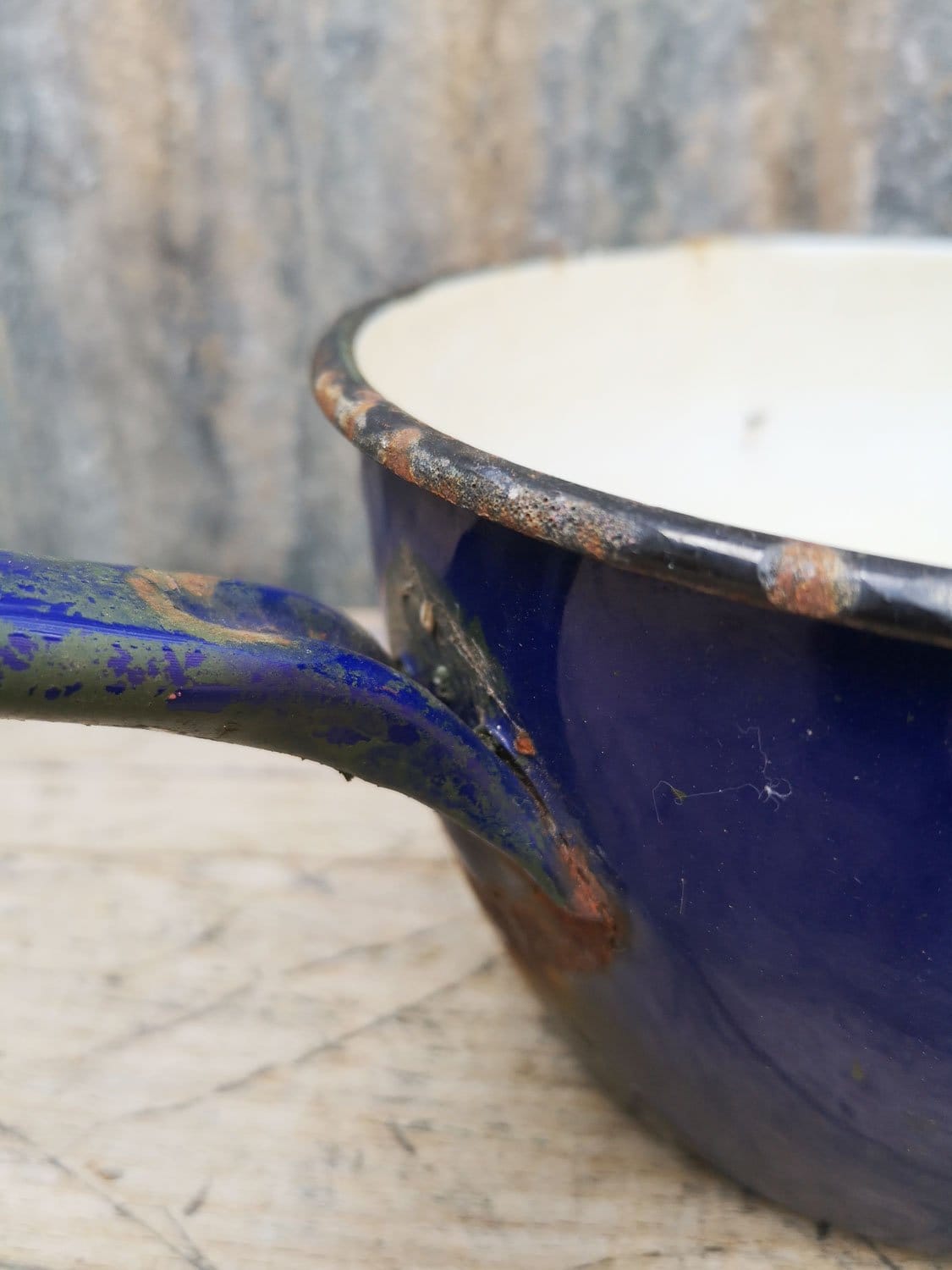 Vintage Blue Enamel Saucepan - BAXTER & CO. home