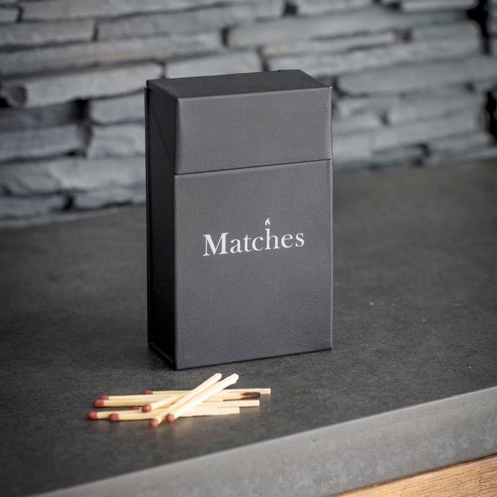 Powder Coated Steel Match Box (Carbon) - BAXTER & CO. home