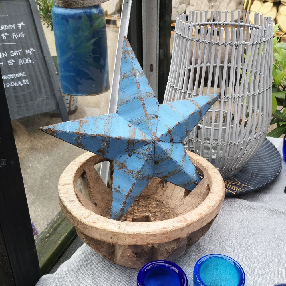 Blue Metal Amish Barn Star - BAXTER & CO. home