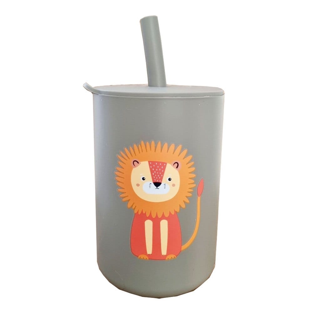 Lion Silicone Drinking Cup With Straw - BAXTER & CO. home